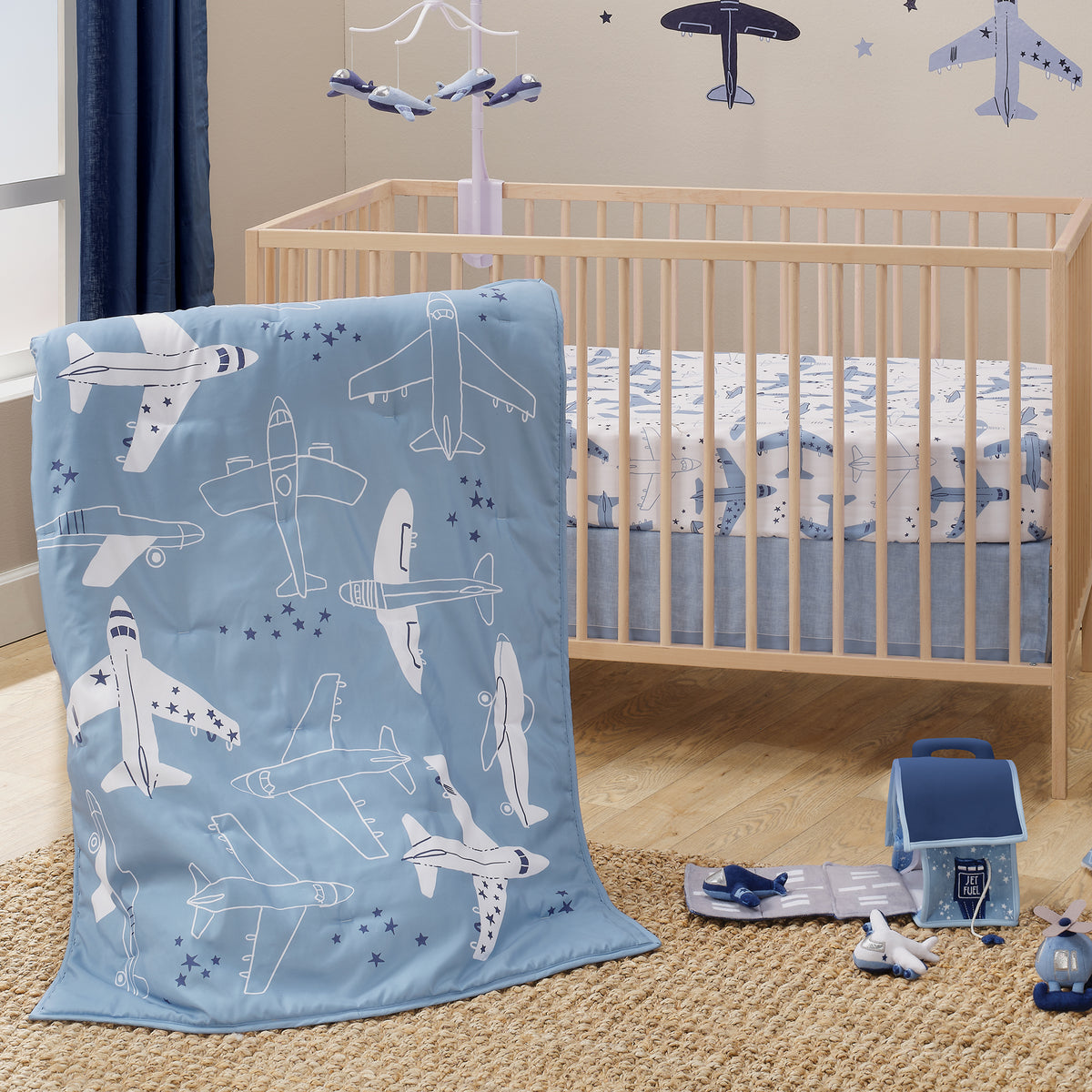 Little Aviator Airplane Baby Crib Bedding & Nursery Decor Accessories ...