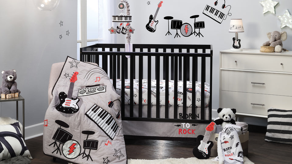 Rock Star Plush Guitar Instrument Stuffed Toy - Gray/Black – Lambs & Ivy