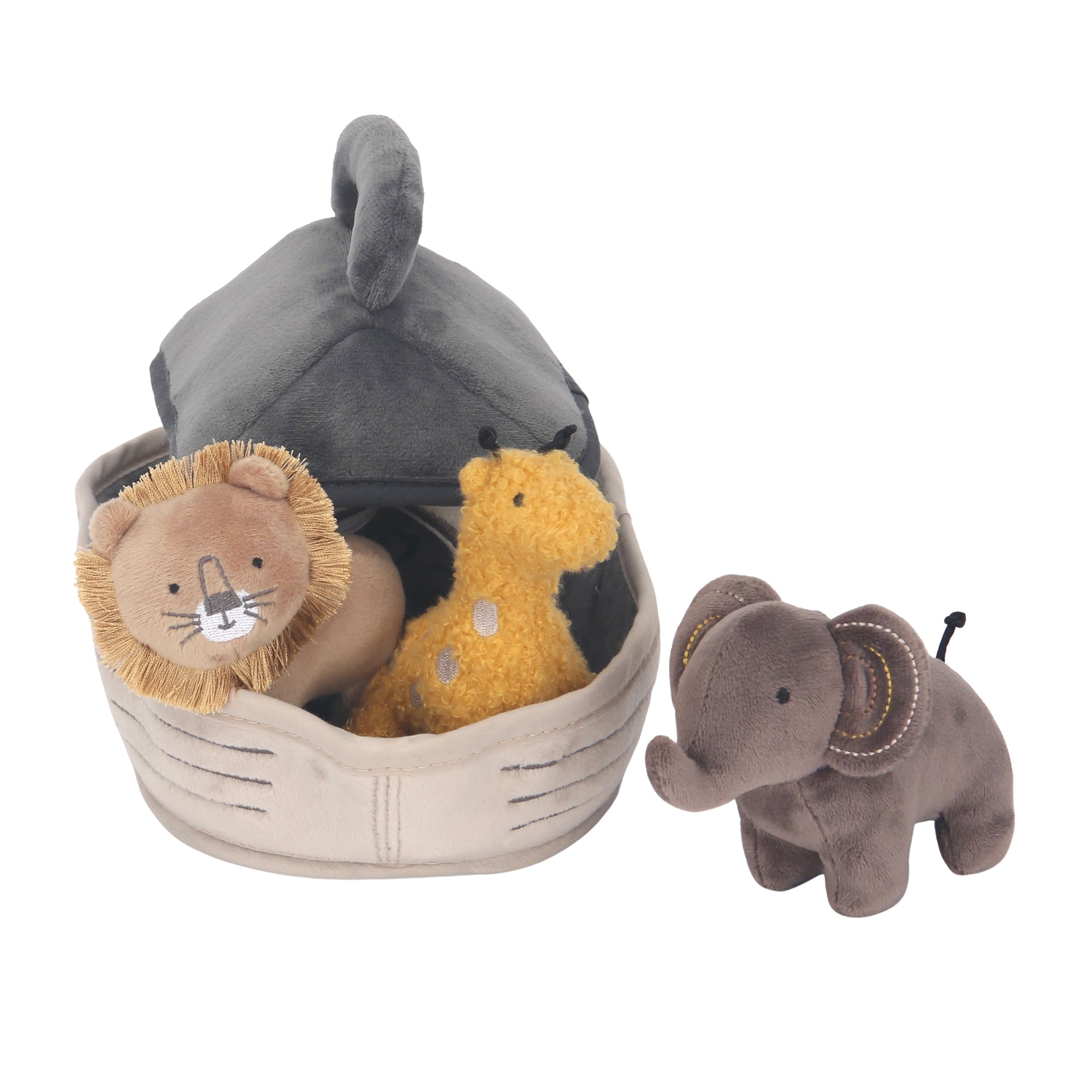 Baby Noah Interactive Plush Boat/Ark with Stuffed Animal Toys – Lambs & Ivy