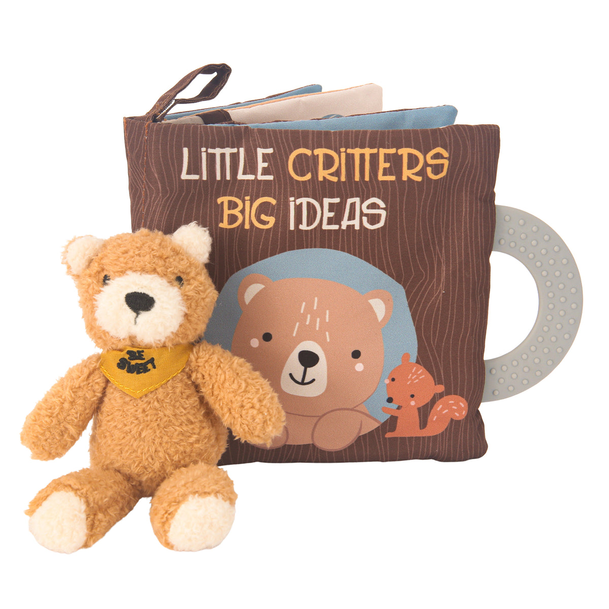 Woodland/Forest Developmental Soft Book & Bear Plush Toy Gift Set ...