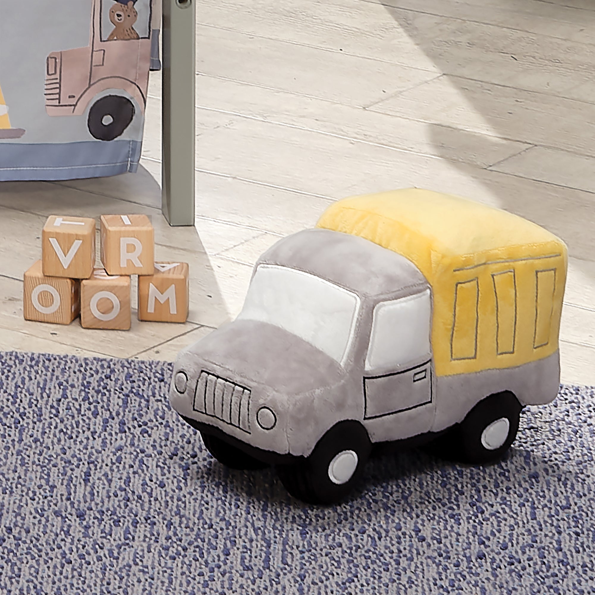 Construction Zone Plush Dump Truck Stuffed Toy - Gray/Yellow – Lambs & Ivy