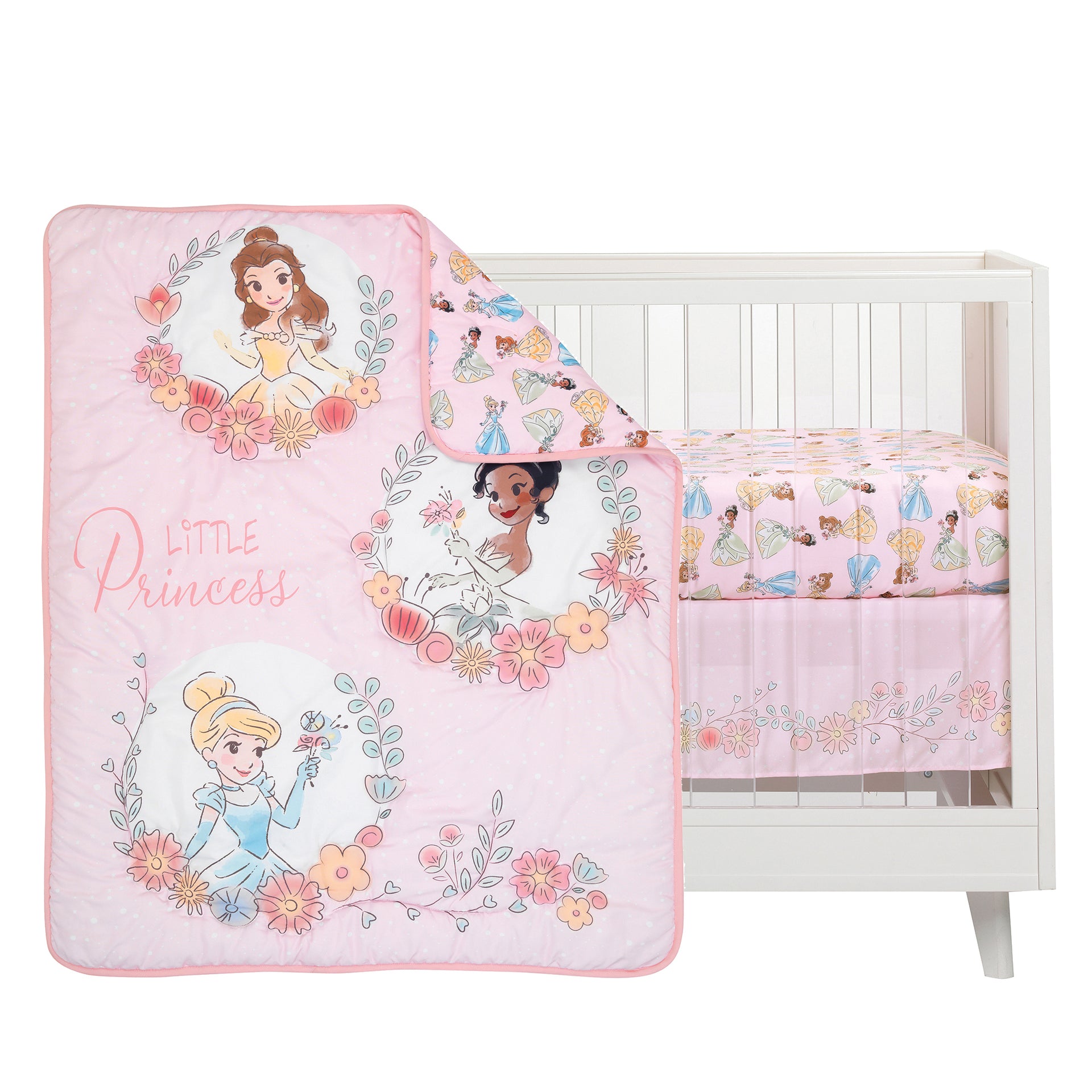 Disney Princesses 3-Piece Nursery Baby Crib Bedding Set - Pink – Lambs ...