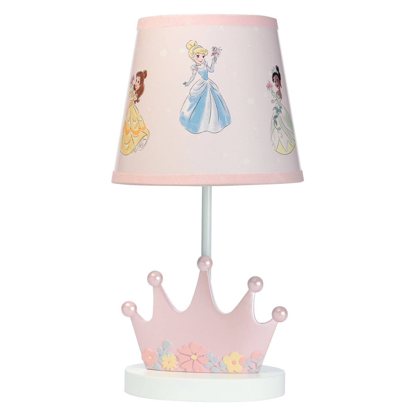 Disney Princesses Pink Crown Nursery Lamp with Shade & Bulb – Lambs & Ivy