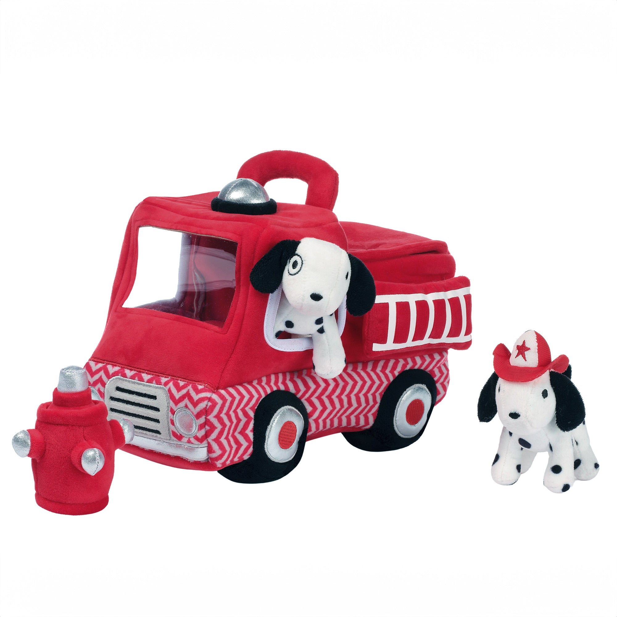 Fire Truck 5pc Developmental Plush Soft Toy Interactive Play Set ...