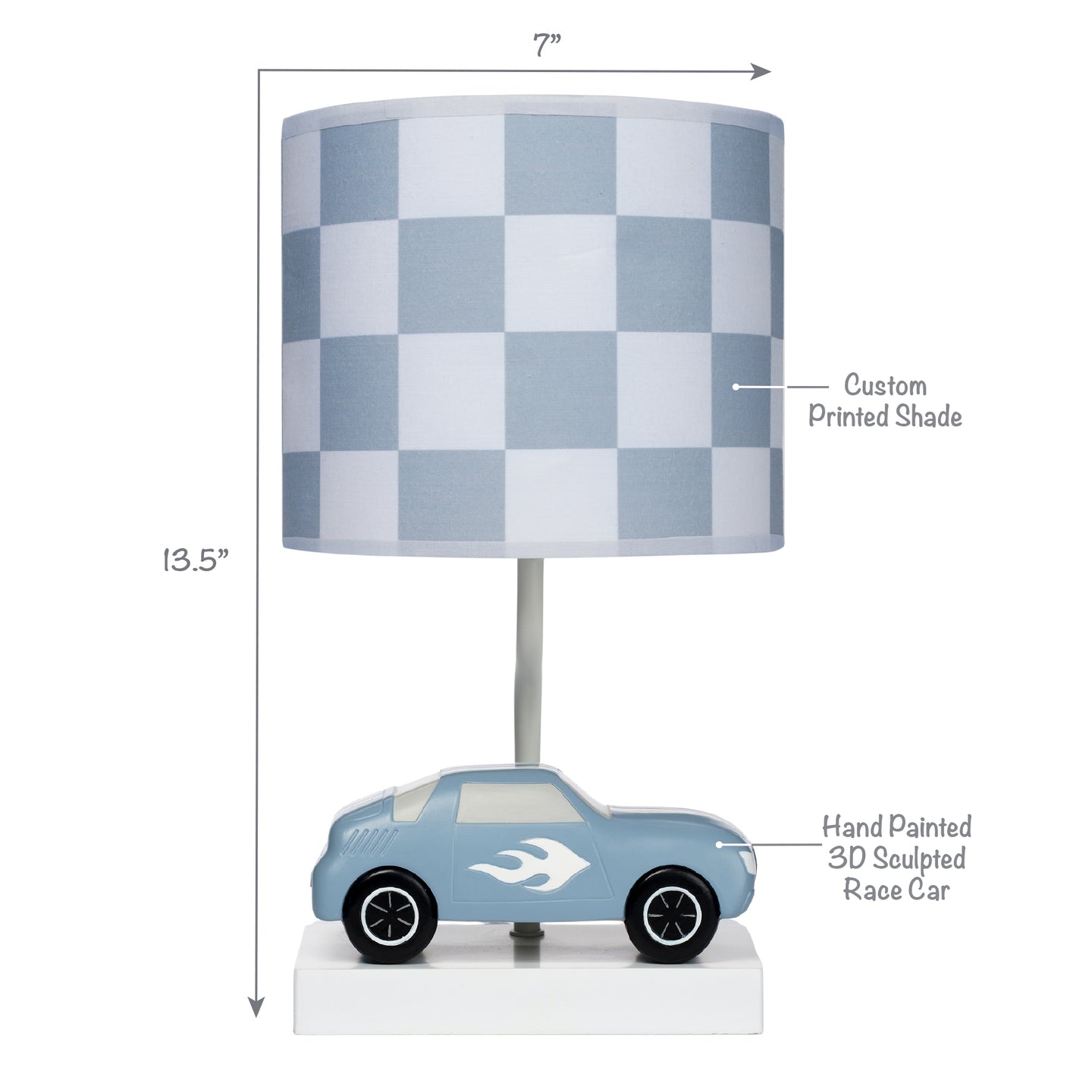 Little Racer Hand Painted Car/Transportation Lamp w/ Shade and Bulb ...