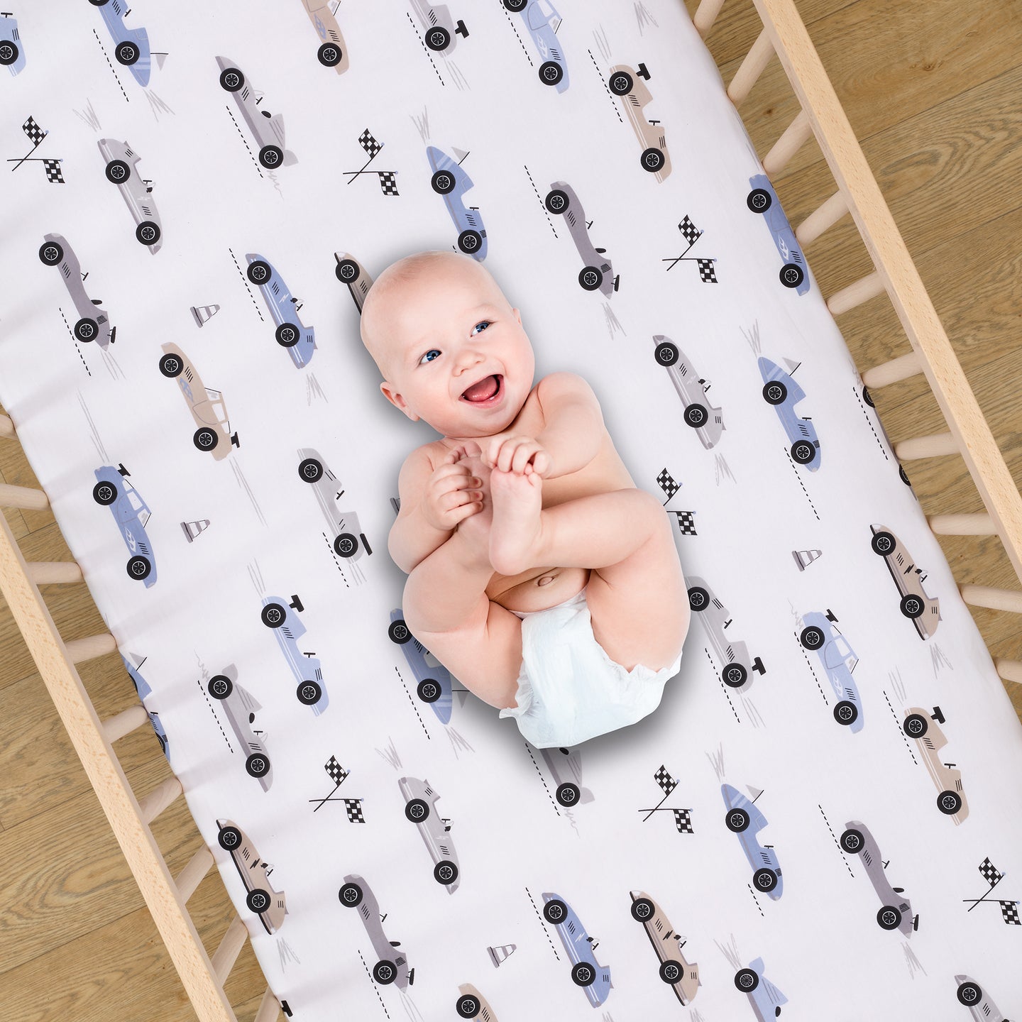 Little Racer Cotton Cars/Transportation Fitted Crib/Toddler Sheet ...