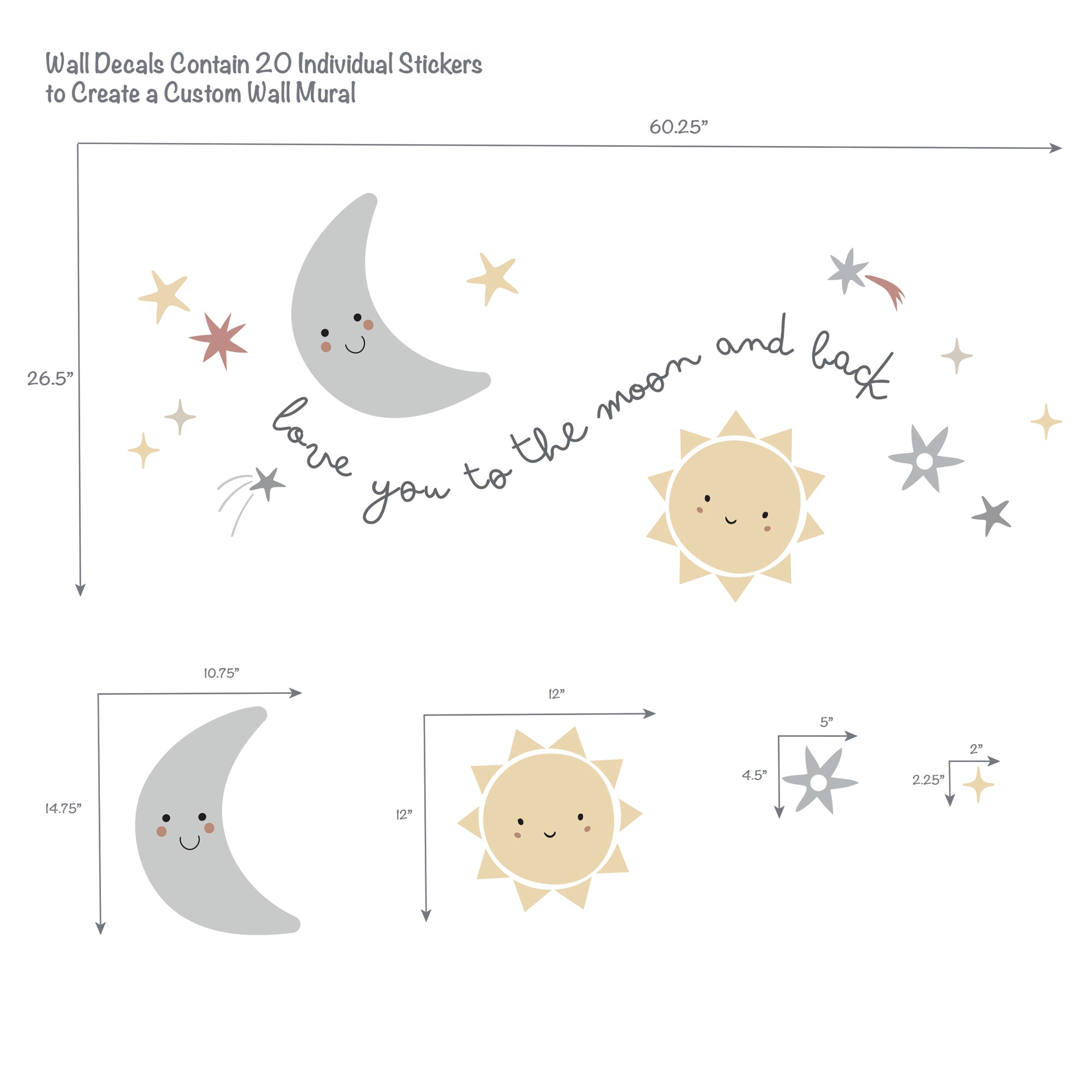 Little Star Celestial Moon & Stars Wall Decal/Stickers – Lambs & Ivy