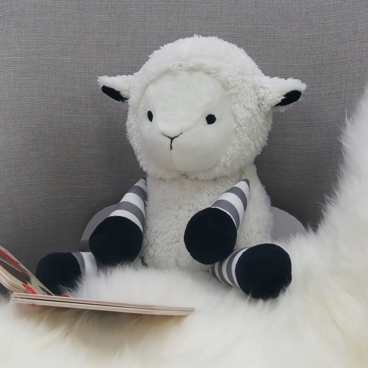 Little Sheep White/Gray Plush Lamb Stuffed Animal Toy - Ivy – Lambs & Ivy
