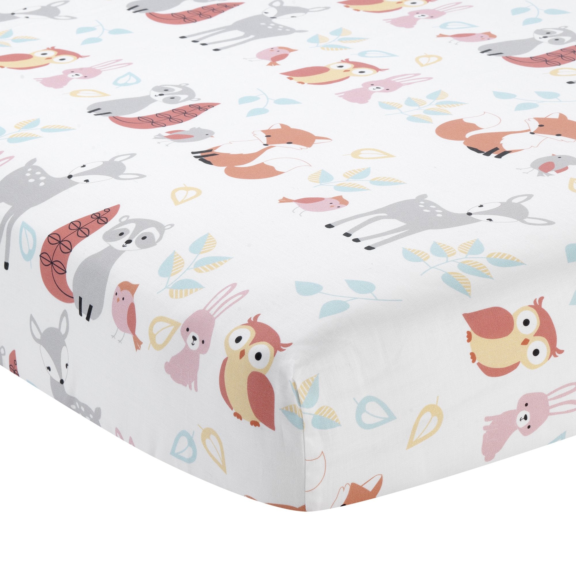 Little Woodland Forest Animals 100% Cotton Baby Fitted Crib Sheet ...