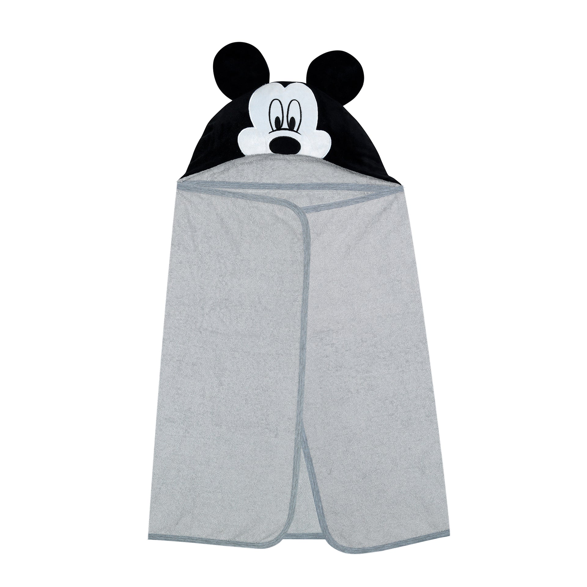 Disney Baby Mickey Mouse Gray Cotton Hooded Baby Bath Towel – Lambs & Ivy