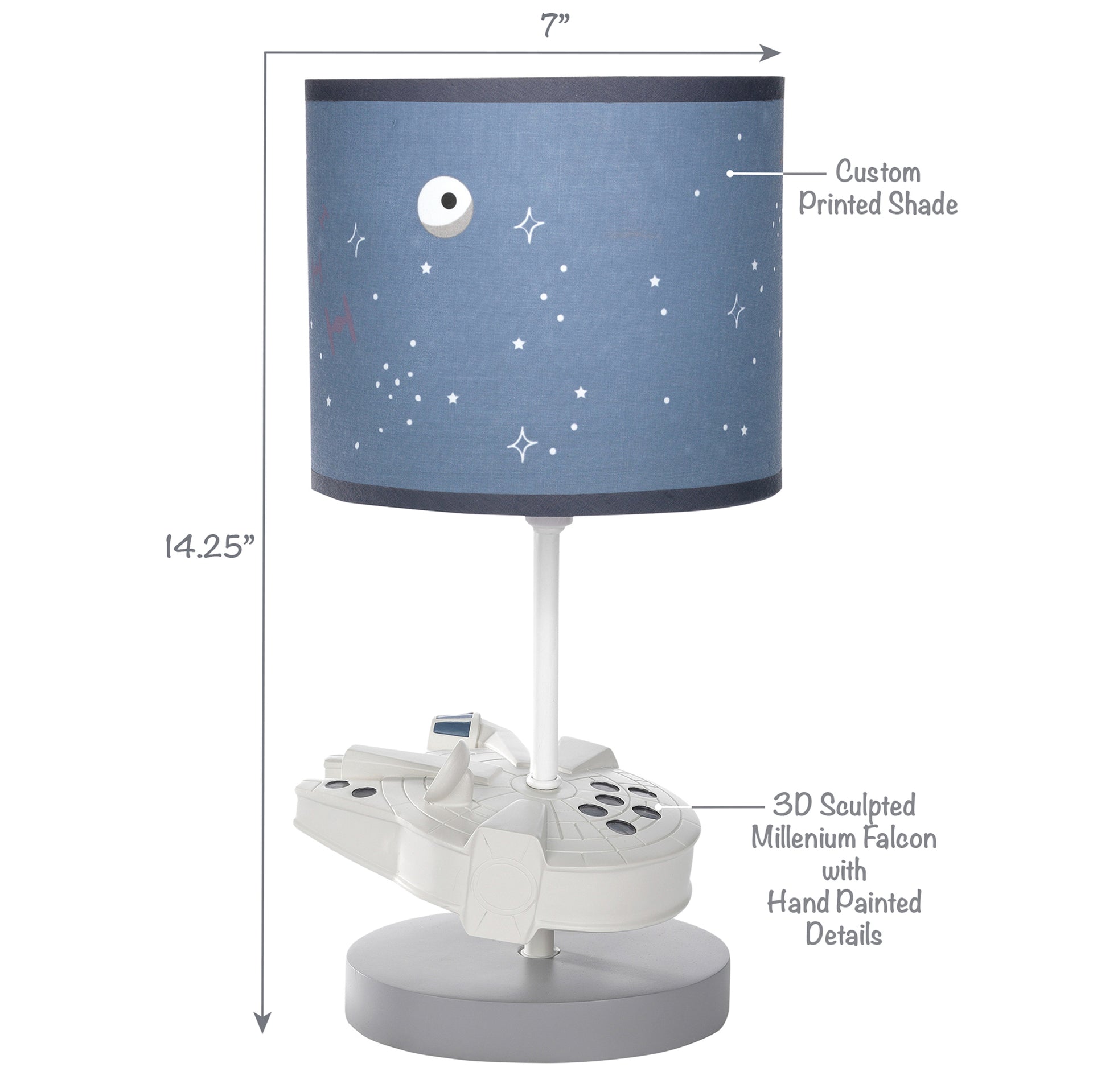 Star Wars Signature Millennium Falcon Lamp with Shade & Bulb – Lambs & Ivy
