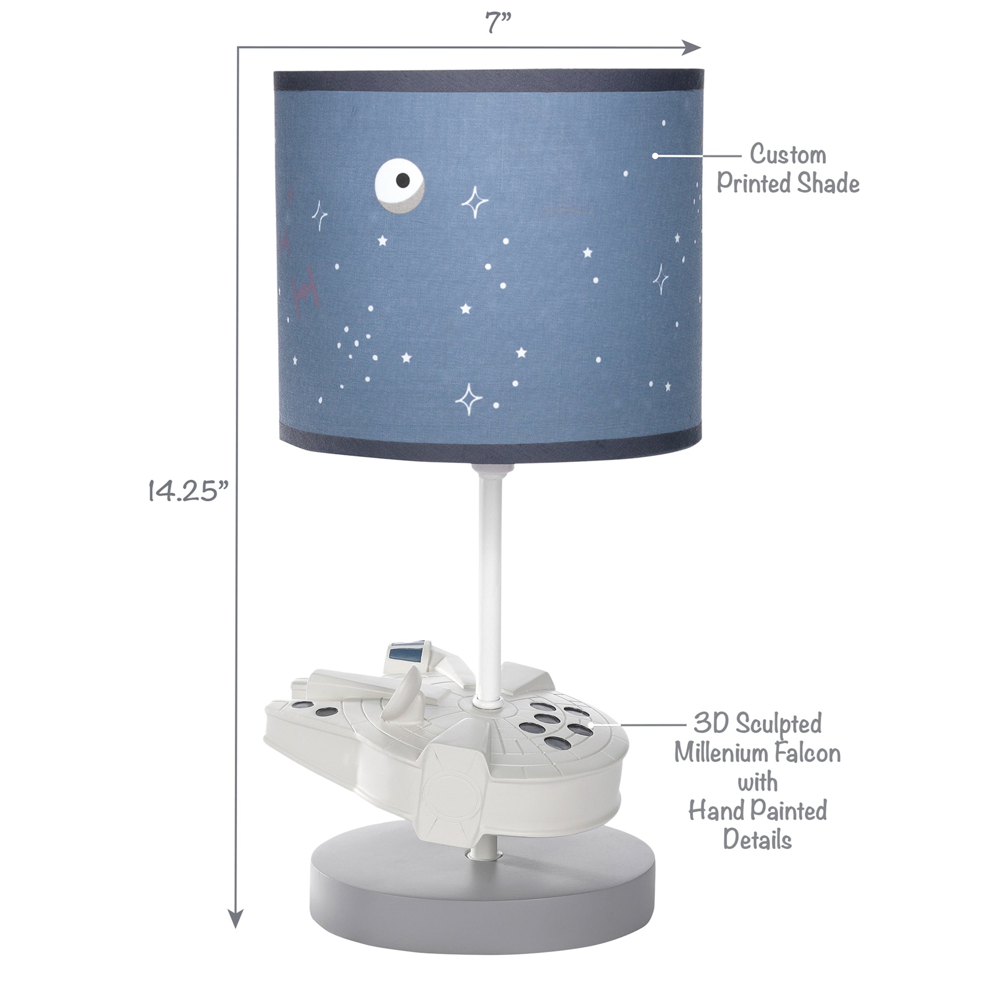 Star Wars Signature Millennium Falcon Lamp with Shade & Bulb – Lambs & Ivy