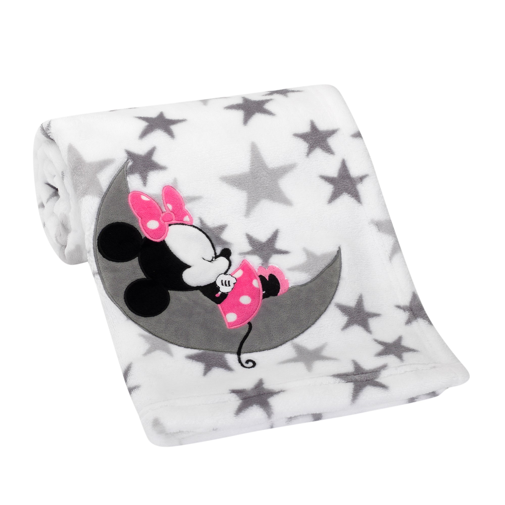 Disney Baby Minnie Mouse Gray/White Fleece Baby Blanket – Lambs & Ivy