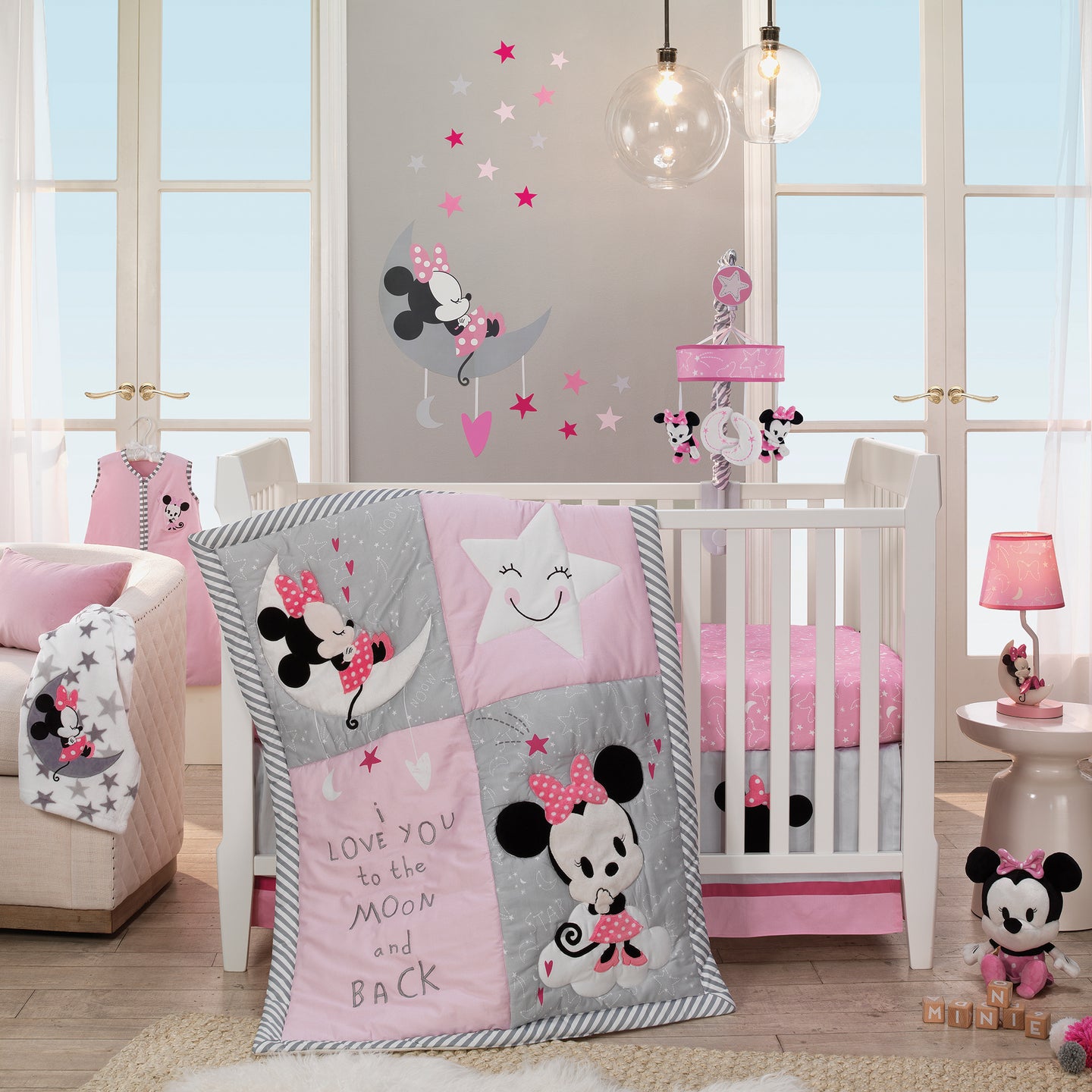 Disney Baby Minnie Mouse Gray/White Fleece Baby Blanket – Lambs & Ivy