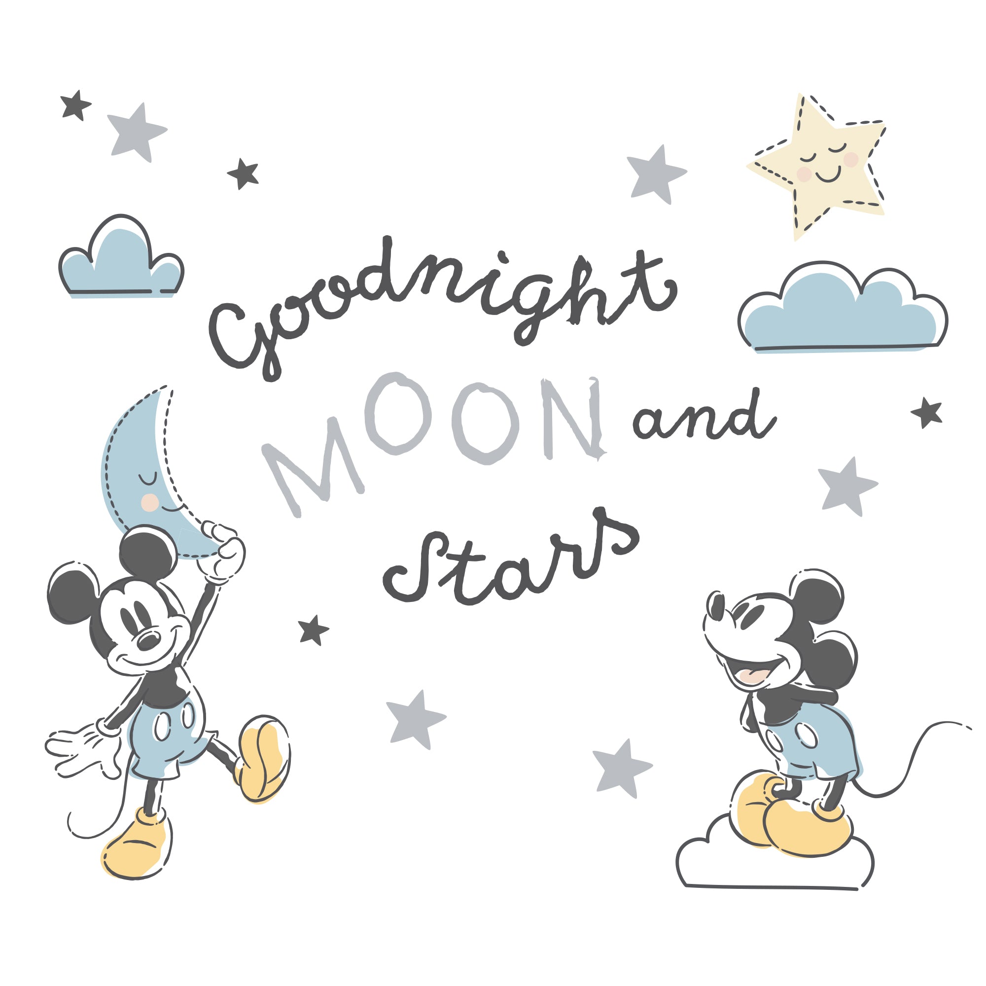 Disney Baby Moonlight Mickey Mouse Blue/Black Wall Decals/Stickers ...