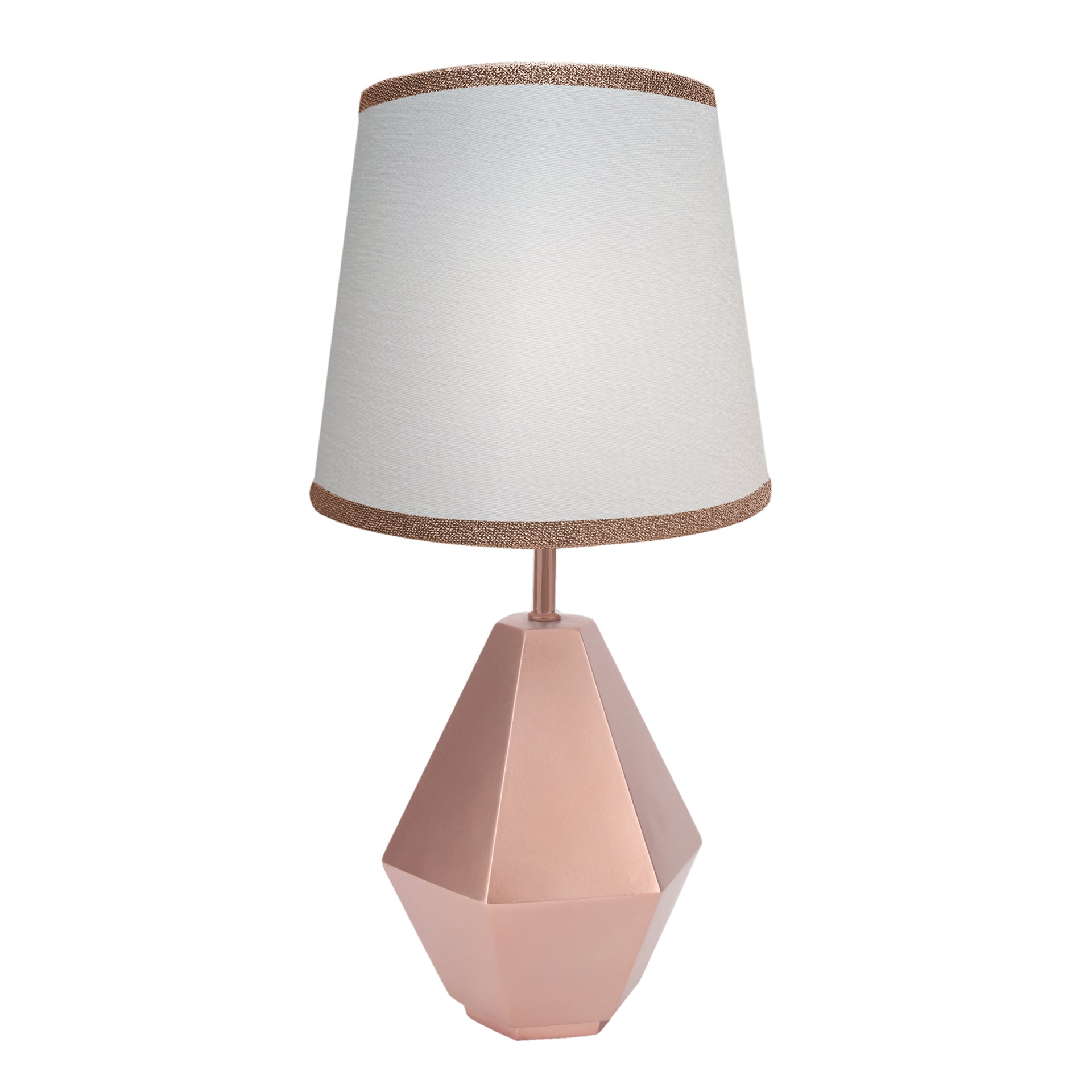 Rose Gold Modern Hexagon Nursery Lamp with Shade & Bulb – Lambs & Ivy