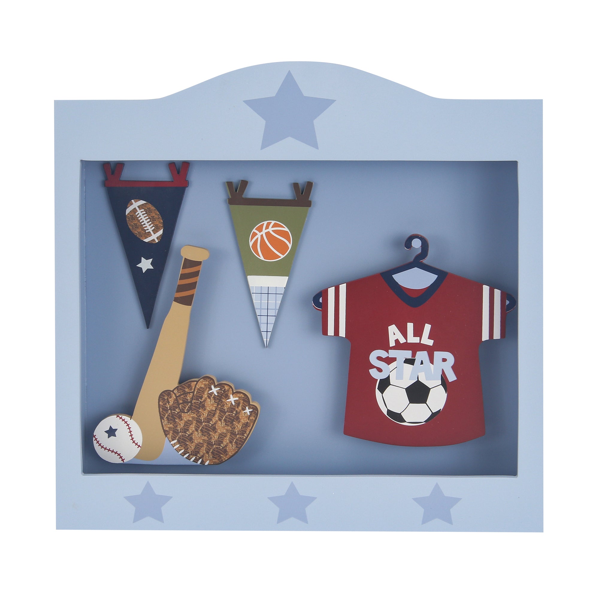 Sports Blue Decorative Shadow Box – Lambs & Ivy