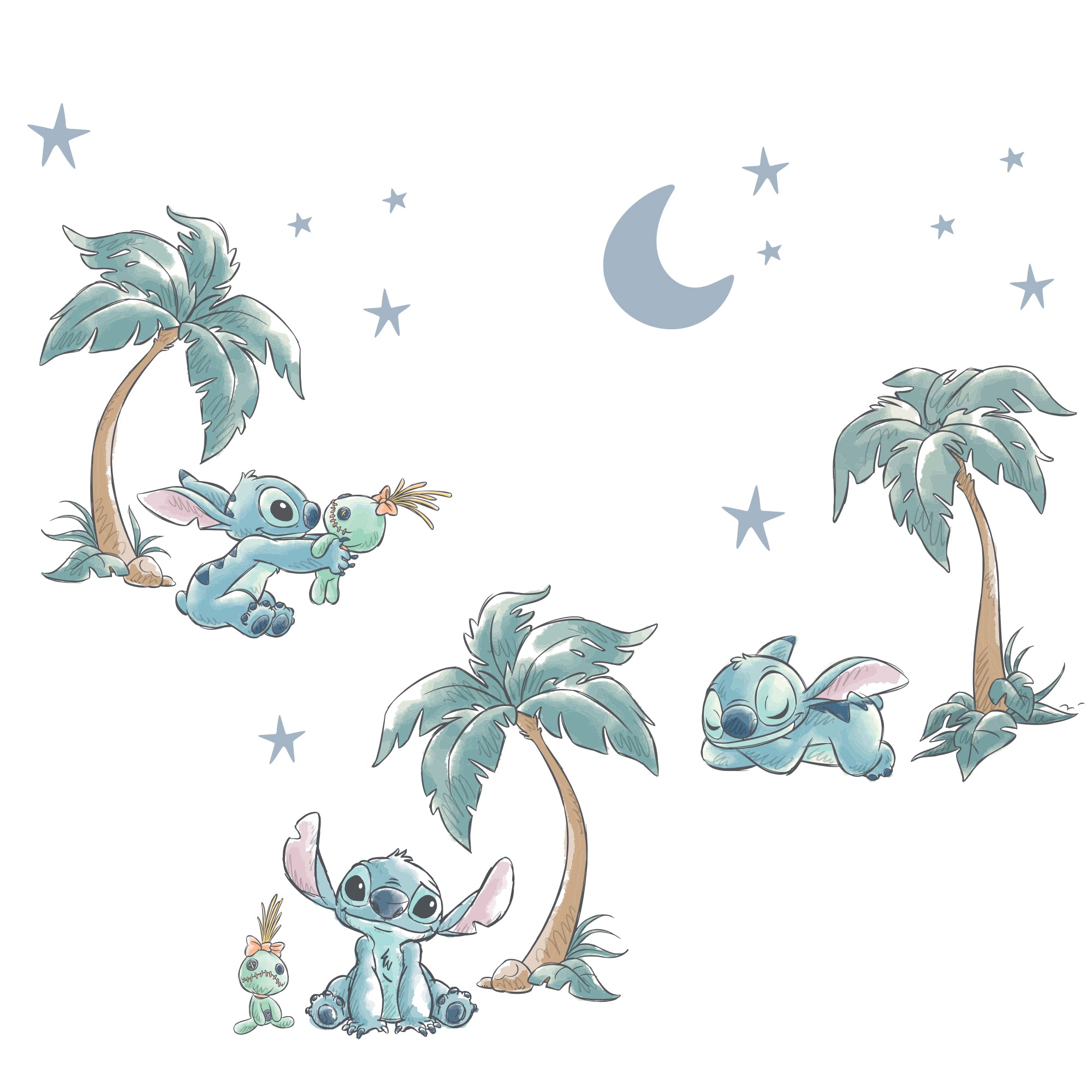 Disney Stitch Mural-Like Nursery Wall Decals / Stickers – Lambs & Ivy