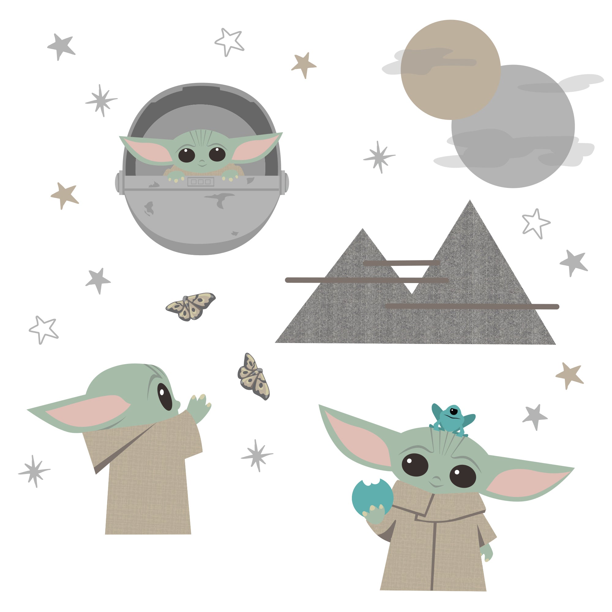 Star Wars The Mandalorian The Child/Baby Yoda Wall Decals – Lambs & Ivy